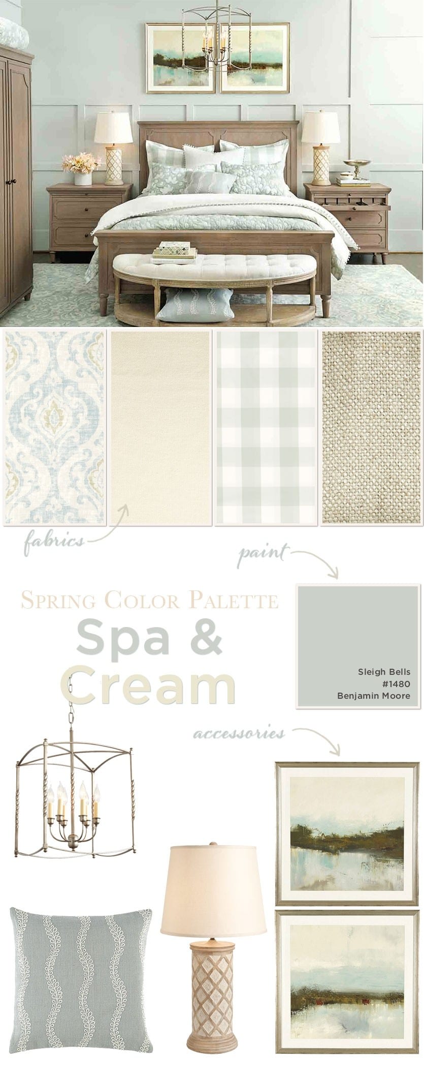 Spa & Cream Bedroom Color Palette