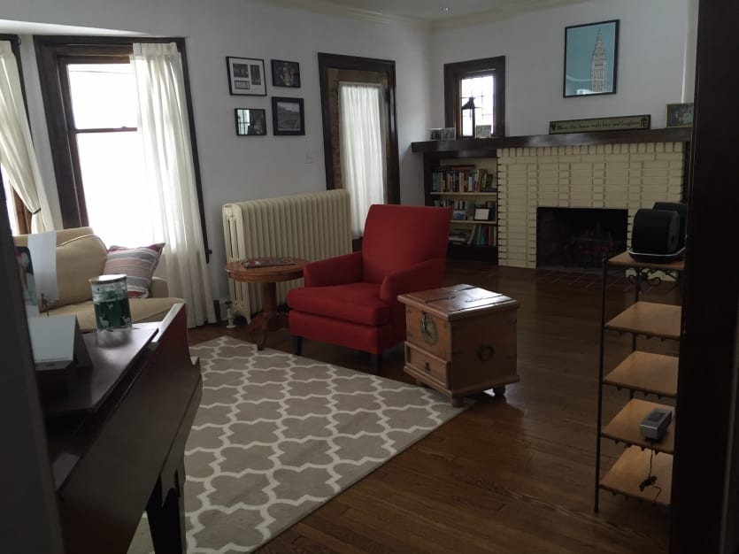 Layout for an awkward, small living room