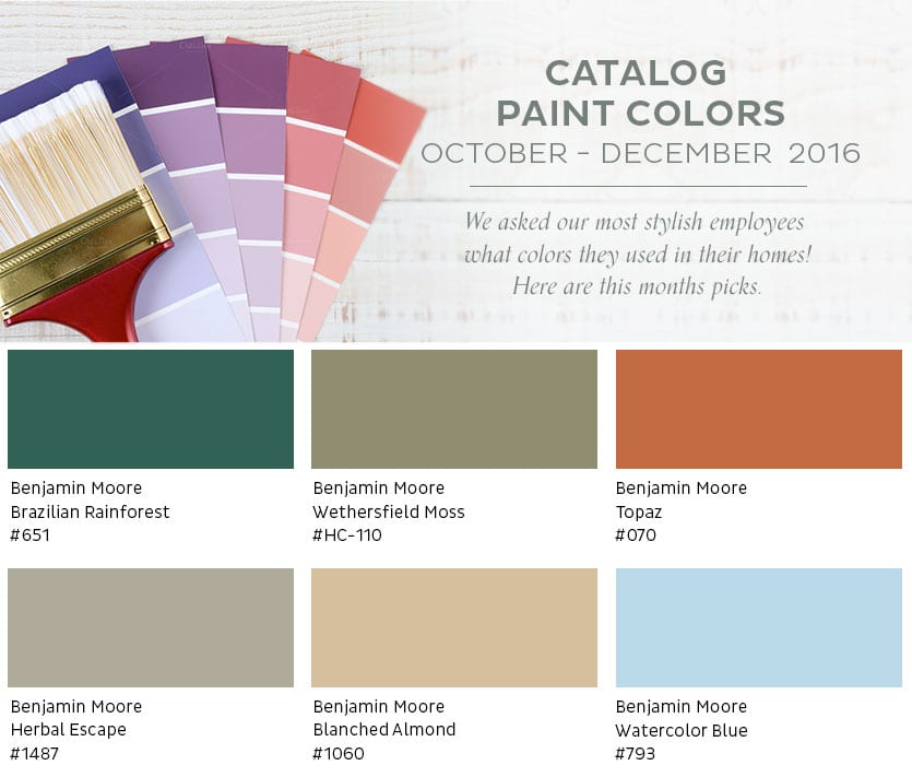 Paint Colors from our October-December 2016 Catalog - How to Decorate