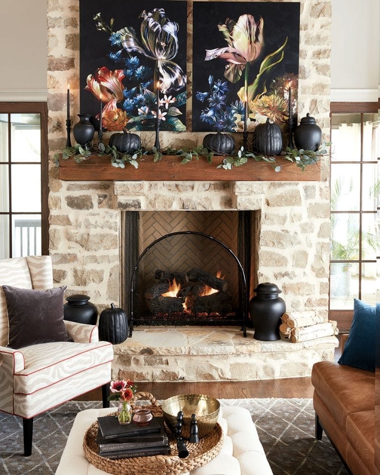 3 Fall Fireplaces that Last through the Holidays - How to Decorate