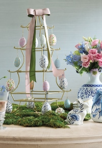 Moss Bunny Handmade Flocked Tabletop Decor for Easter Display & Indoor Use